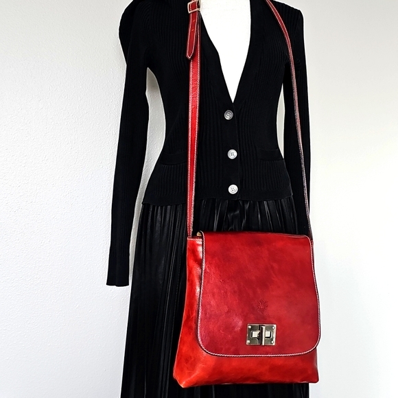 Florence Moon | Bags | Florence Moon Vibrant Red Leather Crossbody Bag ...